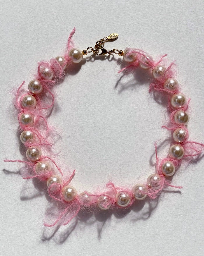 Pink Mohair Pearl Necklace – KARO KORU